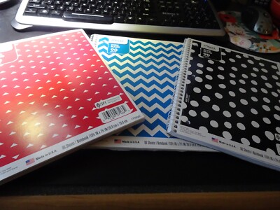 Mead Fashion Spiral Notebooks, 3-Pk, Multi-Color, 10-1/2 x 7-1/2, 90 ...
