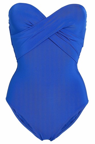 Jets Jessika Allen Royal Blue One-Piece Crossover SwimSuit Bathing ...
