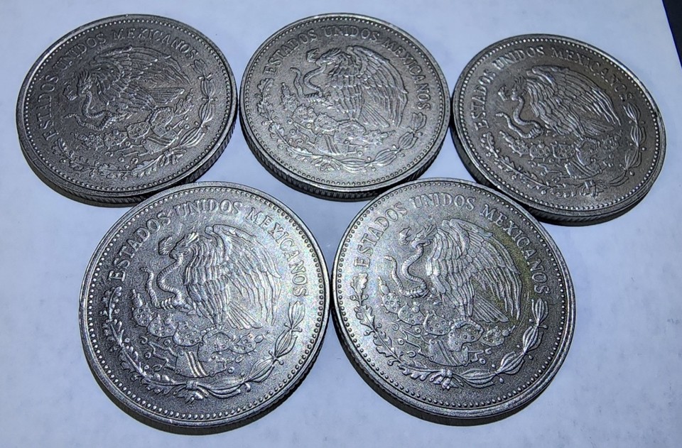 1988 Mexico 5000 Pesos Coins (5) -Nationalization of Oil Industry ...