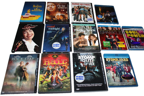lot of 13 DVDs (4 blu-ray) music movies rock pop lot #9 (10 New Sealed ...