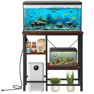 37 Gallon Fish Tank Stand Aquarium Stand w/ Adjustable Shelves 400lbs ...