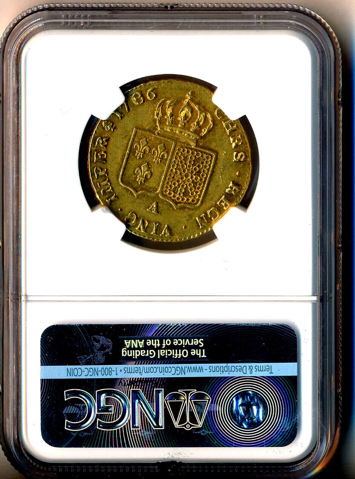 FRANCE DOUBLE LOUIS D'OR XVI 1786-A CERTIFIED AU-53 GOLD COIN = PRICE ...
