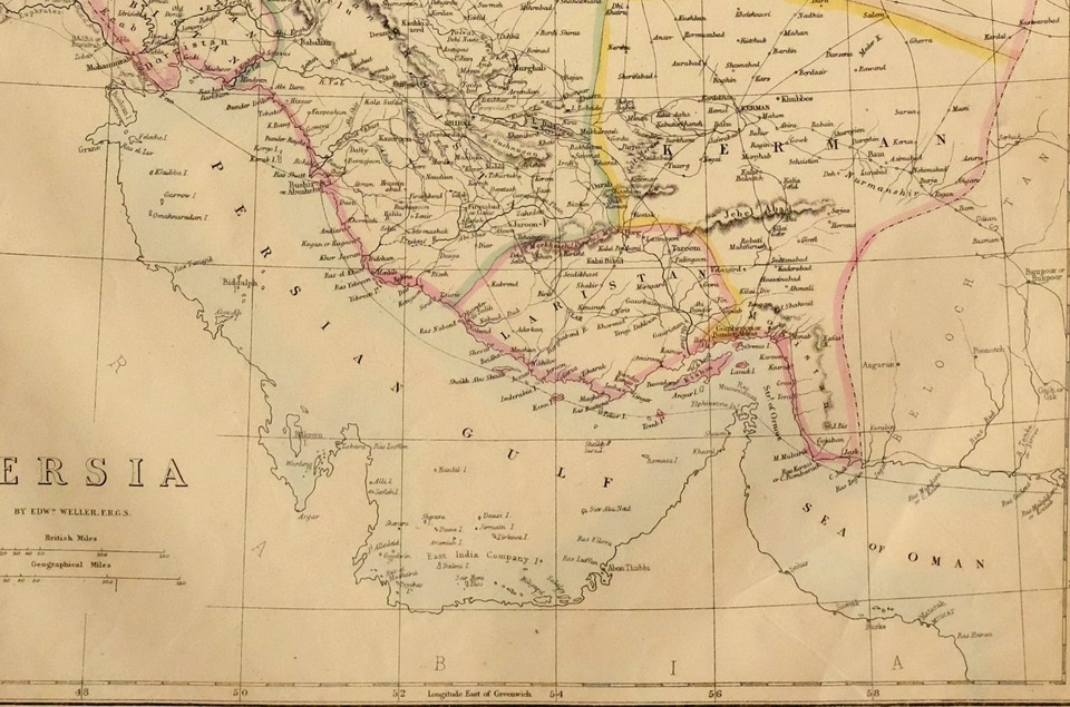1865 Antik Landkarte Persien Irak Ajemi Khorasan Mazanderan Laristan ...