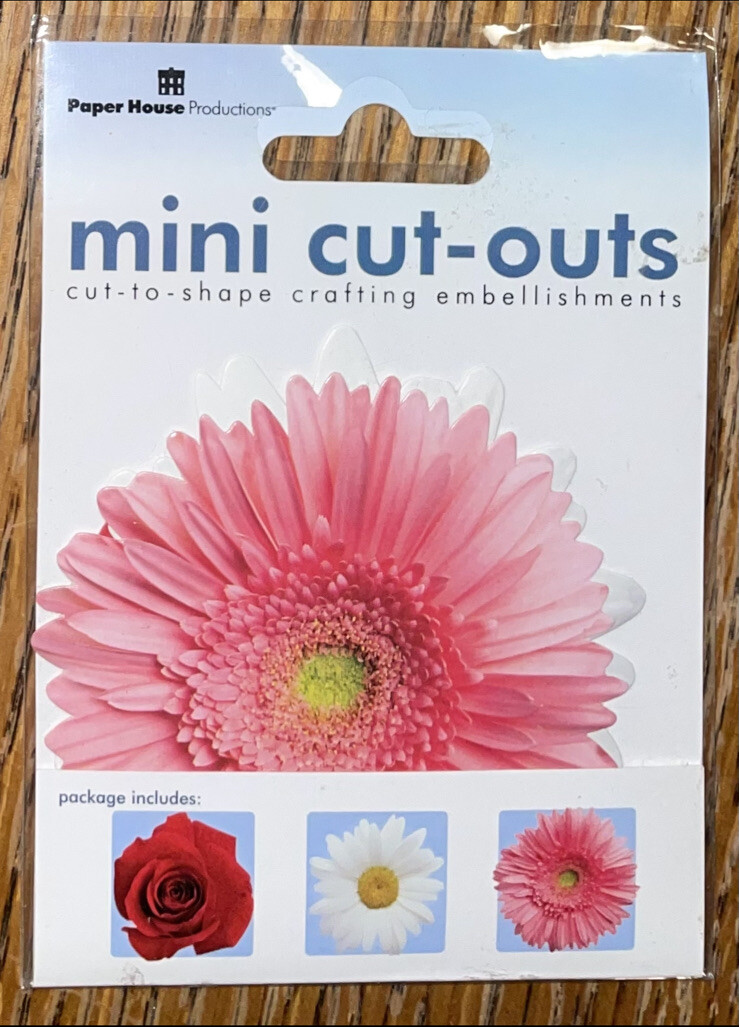 Paper House Mini Cut-Outs Floral Cut-to-Shape Rose Daisy Flowers ...