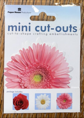 Paper House Mini Cut-Outs Floral Cut-to-Shape Rose Daisy Flowers ...