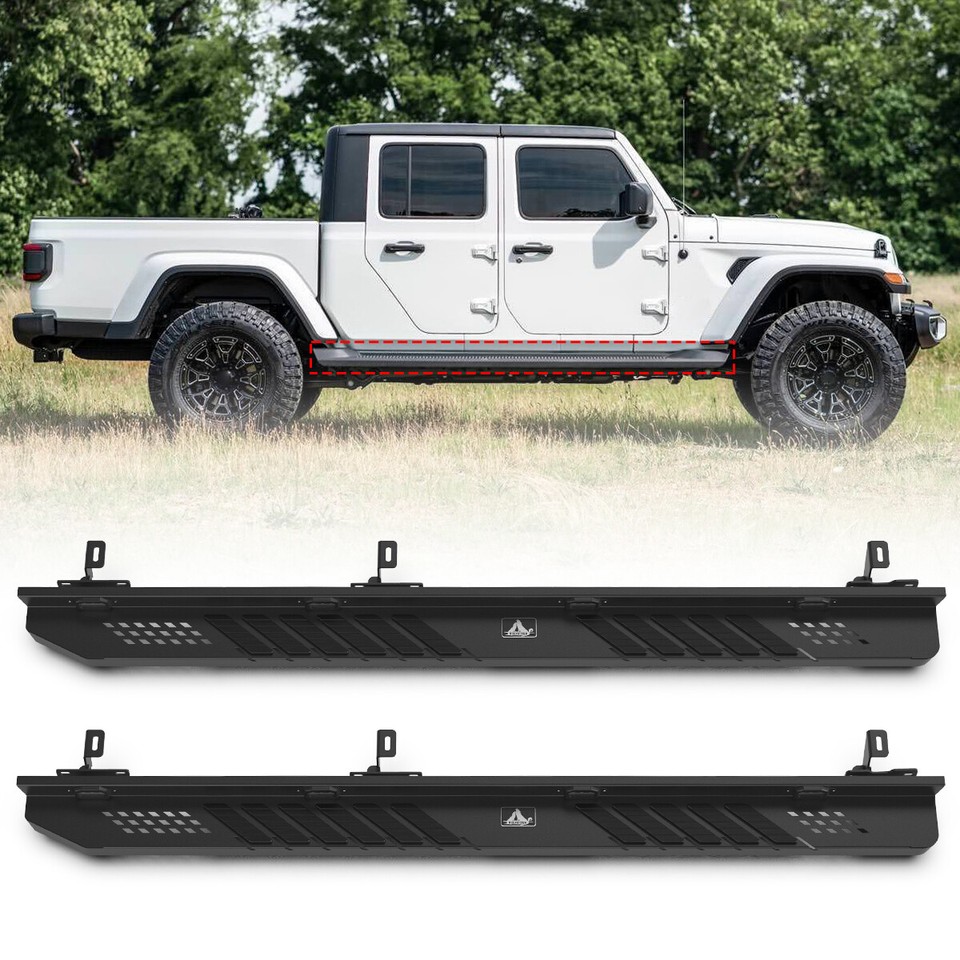 For 2019-2026 Jeep Gladiator JT Side Step Nerf Bars Running Board w/LED ...