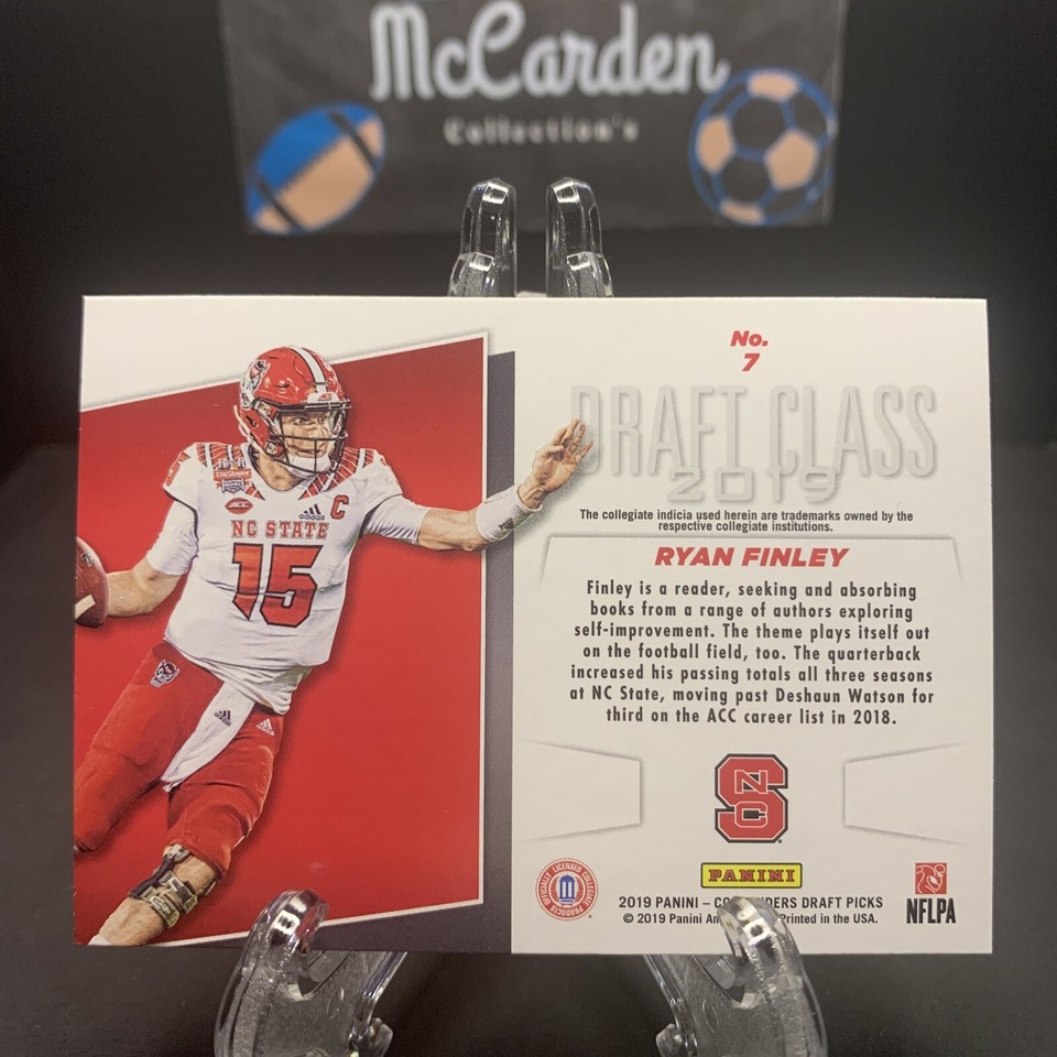 2019 Contenders Draft Picks Football Class Ryan Finley Wolfpack Insert ...