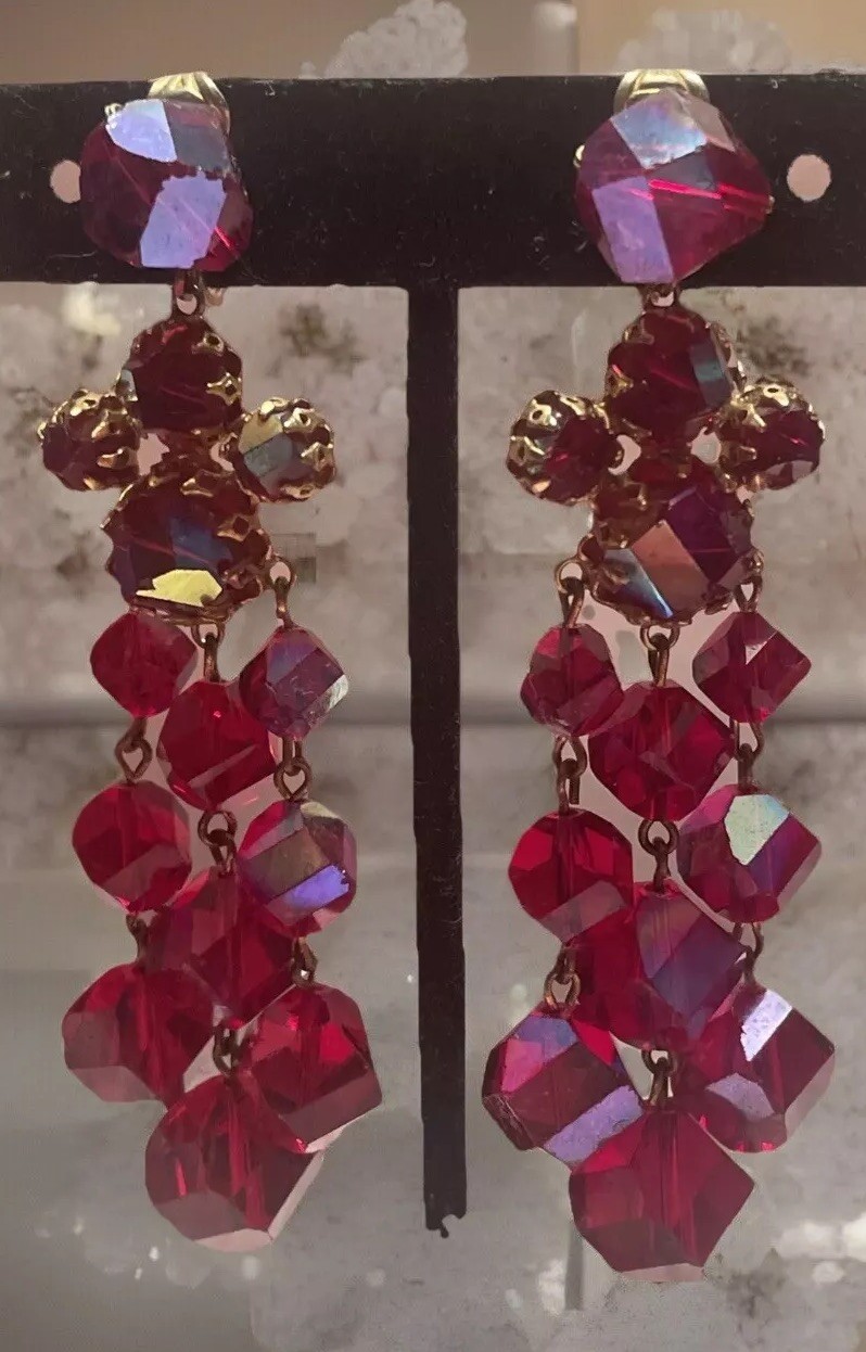 RARE Signed VOGUE Ruby Red AB Crystal Chandelier DAN… - Gem