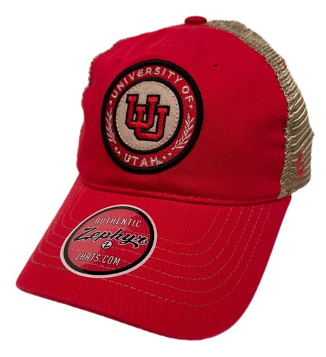 Zephyr NCAA Utah Utes “University" Unstructured Curved Bill Mesh Hat ...