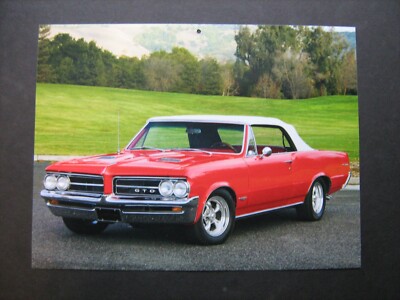 1964 Pontiac GTO Convertible Full-Color Photo Page from NOS Calendar ...