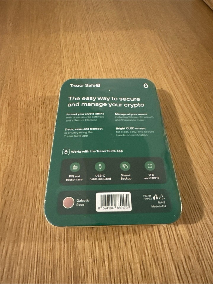 Trezor Safe Galactic Rose Crypto Hardware Wallet 3 Passphrase Secure ...