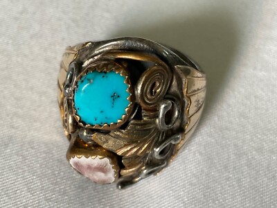 Native American Richard Begay RB signet ring Size 10.5 925 Sterling ...