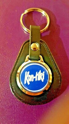 KON-TIKI MOTORHOME Caravan CAMPER PEAR SHAPED LEATHER & METAL KEY FOB ...