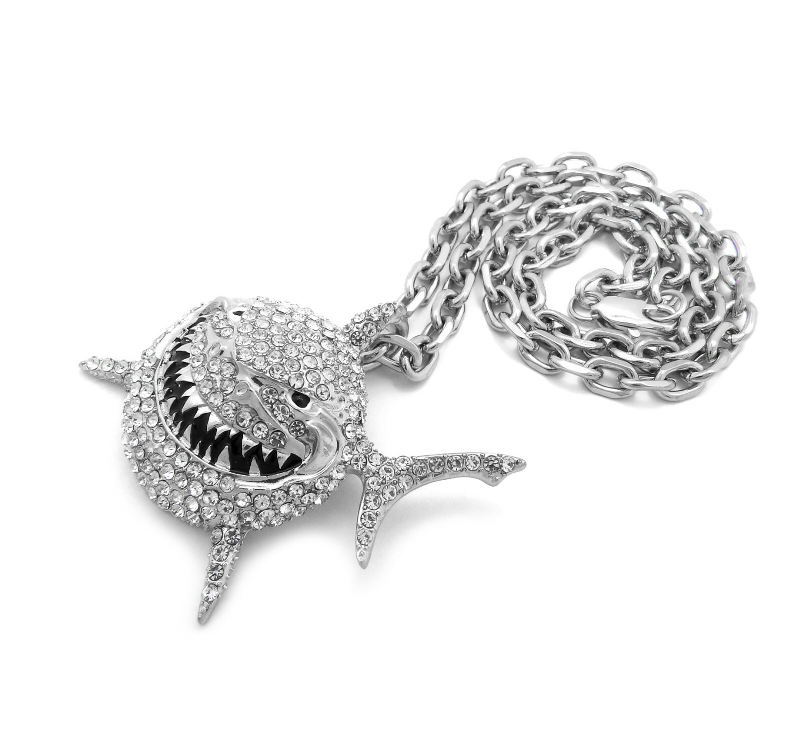 NEW ICE BLING TEKASHI 69 SHARK PIECE WITH 18" LINK CHAIN | eBay