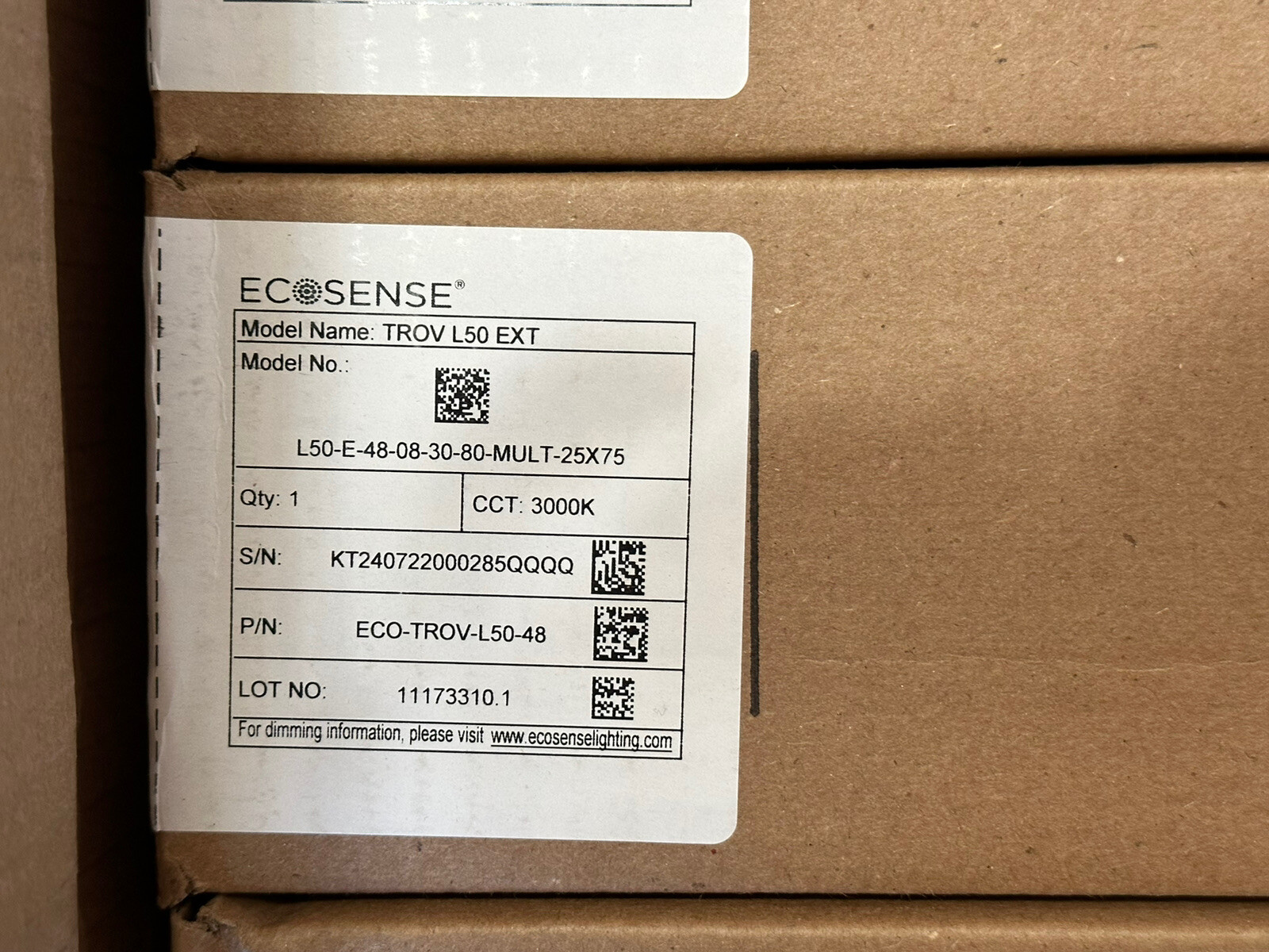 ⚡️Ecosense L50-E-48-08-30-80-MULT-25X75 Trov LED Fixture 48" Long 120 ...