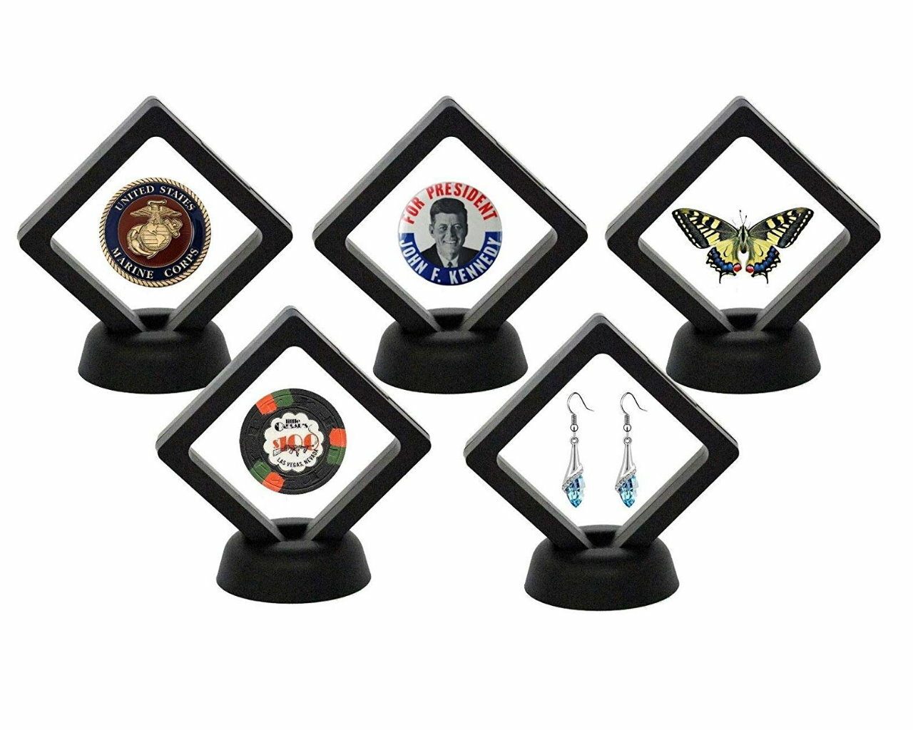 Two Floating 3D Display Stand for Harley Davidson Challenge Coins Pins ...