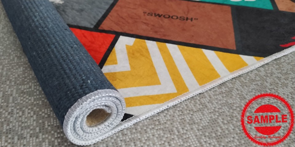 Hand Drawn Rug, Colorful Minimal Abstract Rug, Colorful Modern ...