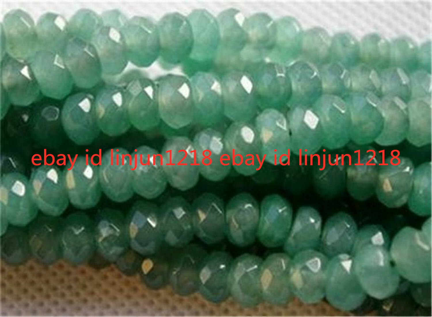 5x8mm Natural Green Faceted Jade Abacus Loose Beads Gemstone 15'' AAA ...