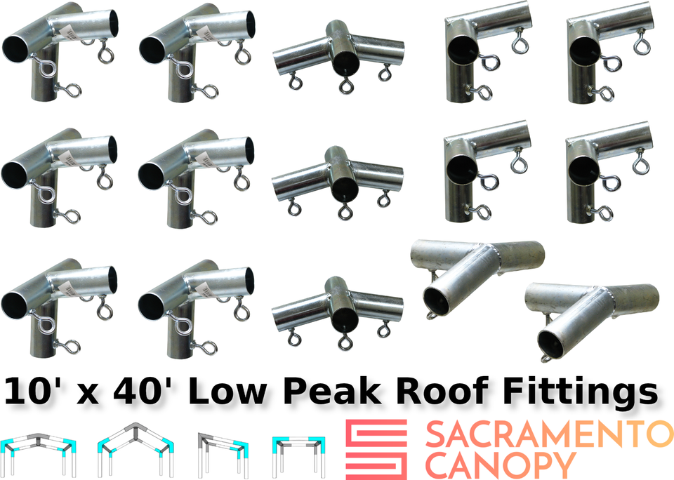 Low Peak Canopy Fittings Kits, DIY Carport or Greenhouse, EMT Connector ...