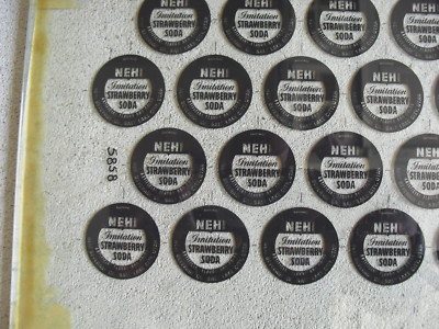 Rare 1950s Nehi Strawberry Soda Bottle Cap Factory Glass Printing Plate ...