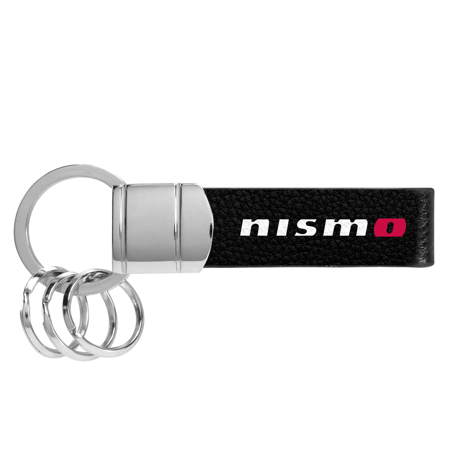 for Nissan Nismo Real Black Leather Loop Strap Chrome Round Hook Metal ...