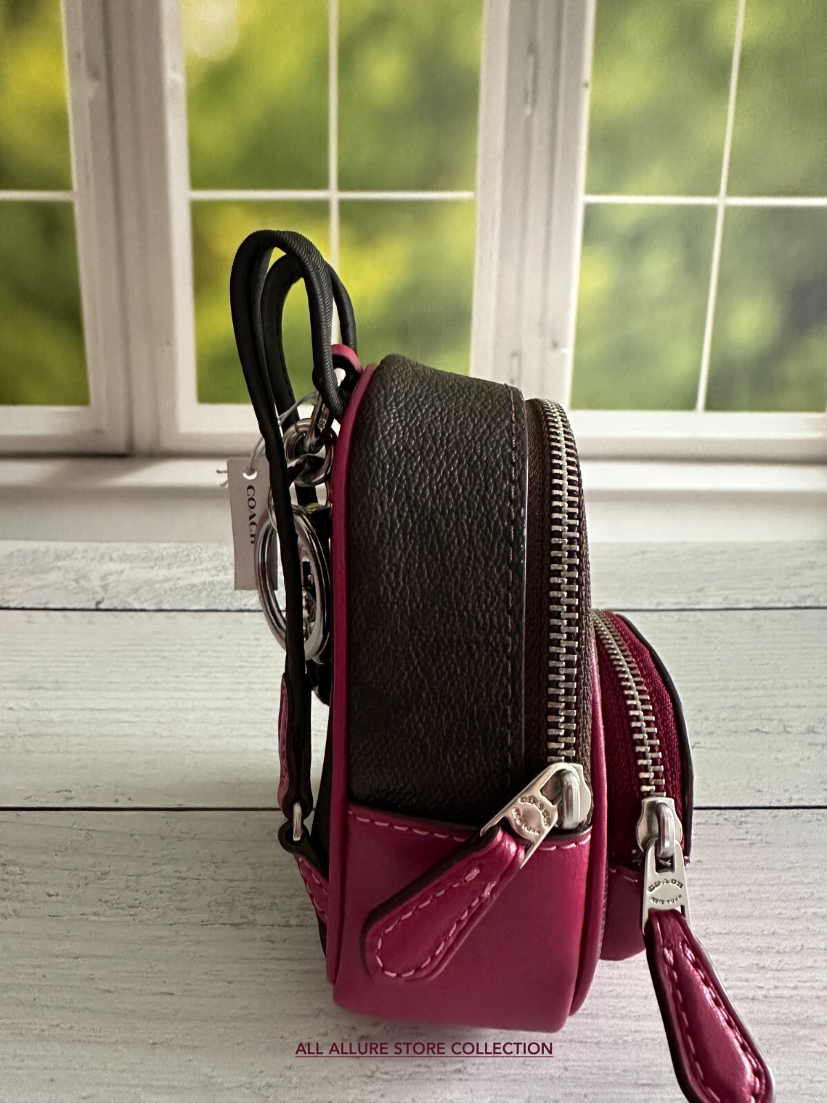 Coach Mini Court Backpack Bag Charm Keychain Silver/Brown/Bright Violet ...