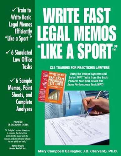 Write Fast Legal Memos Like a Sport(tm) by Mary Campbell Gallagher: New ...