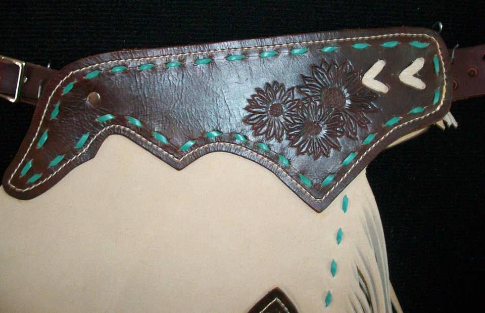 Custom Made Leather Chinks/Turquoise Chaps/Made In USA | eBay