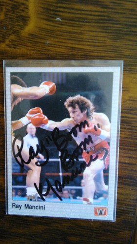 CARD BOXING ANGLAISE RAY MANCINI SIGNED CARD WITH CERTIFICAT D ...