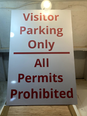 3' x 2' Custom "Visitor Parking Only - All Permits Prohibited" Sign Lot ...