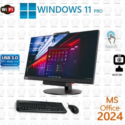 Lenovo AIO 24" TOUCH i7 All-in-one PC 16GB RAM 512GB SSD Win 11 Pro ...