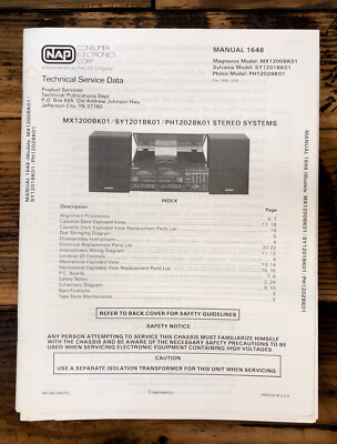 Magnavox / Sylvania MX1200 SY1201 PH1202 Stereo Service Manual ...