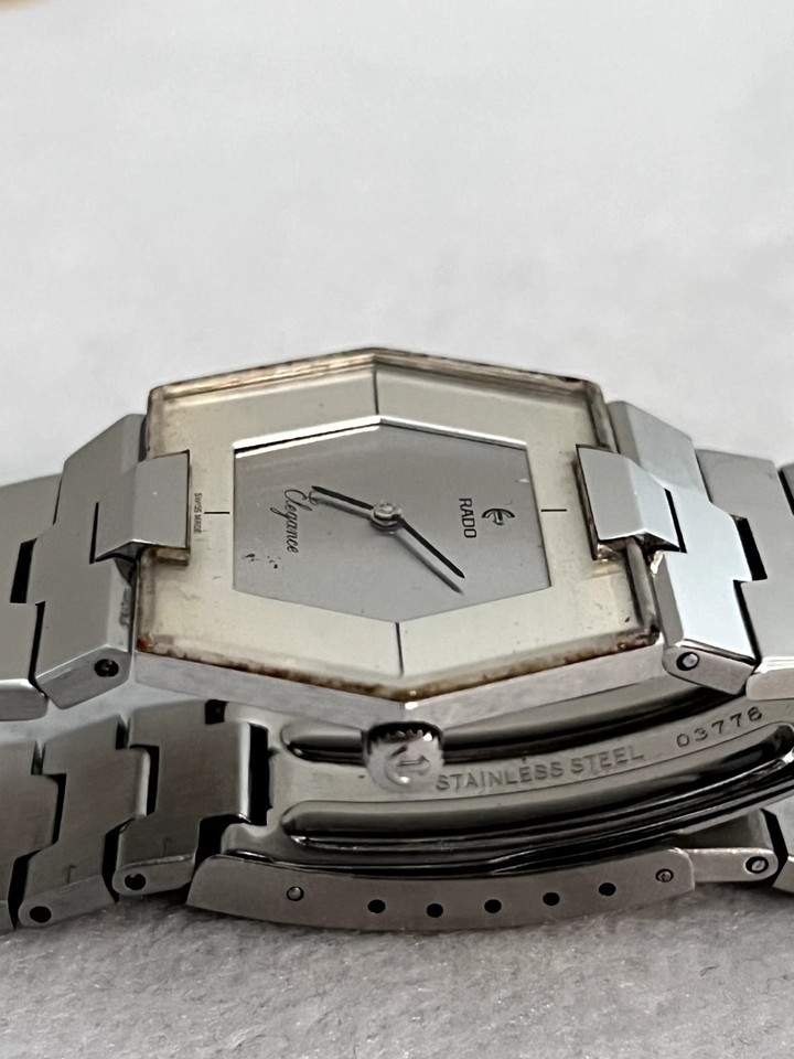 Rado Elegance 396.5013.4 Hand Winding Silver Dial Hex Vintage Rare ...