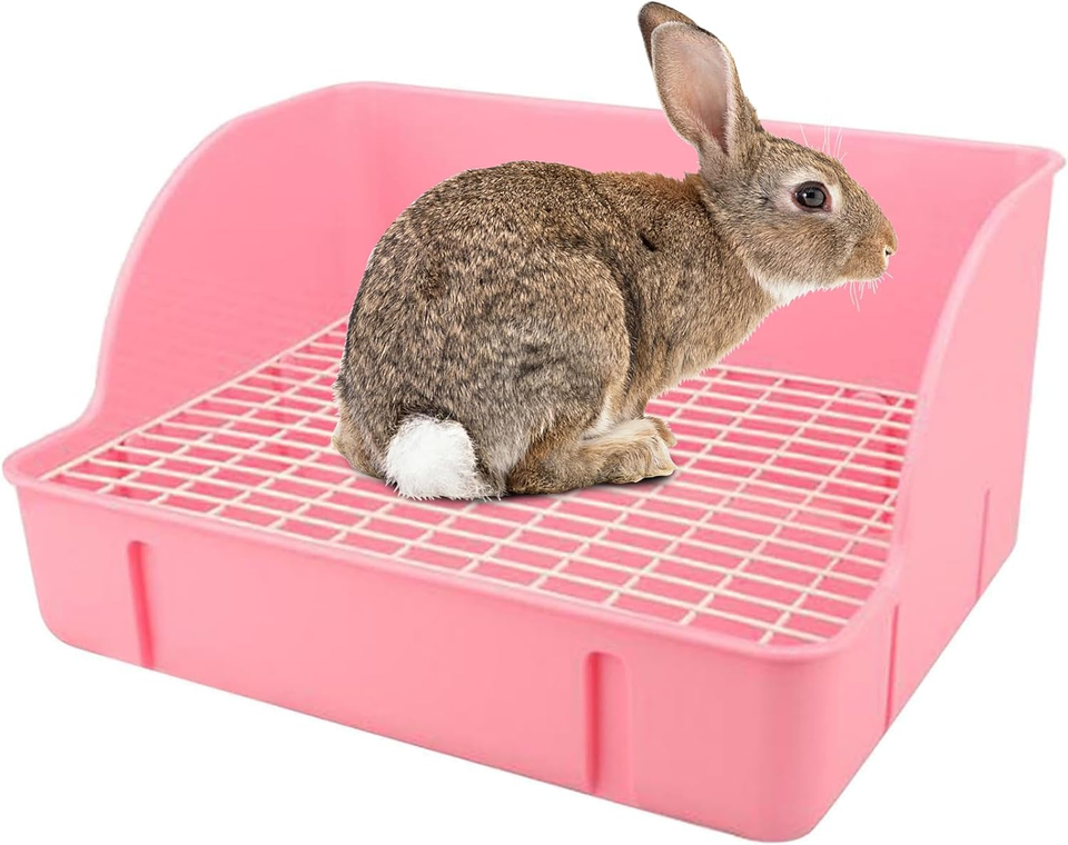 Rabbit Litter Box Toilet, Rectangular Plastic Square Cage Box with ...