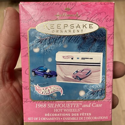 Hallmark Keepsake Ornament Hot Wheels 2001 1968 Silhouette set of 2 ...