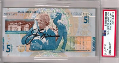 Jack Nicklaus PSA/DNA SIGNED Official British 5 Pound Note Banknote ...