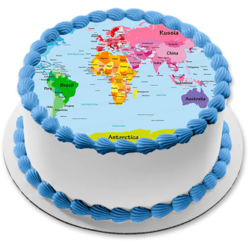 Map World Globe Cake Topper Party Decoration Edible Birthday ...