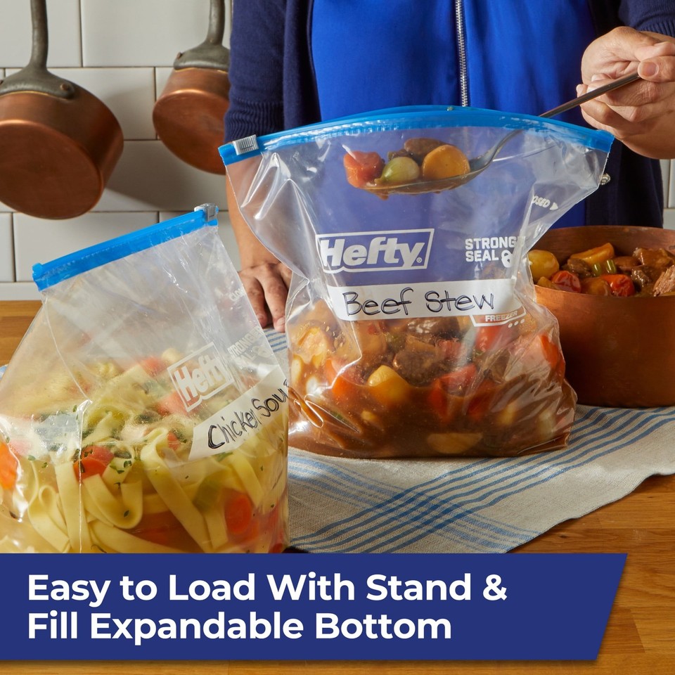 Hefty Slider Freezer Kitchen Storage Bags, gallon Size, 60 Count | eBay