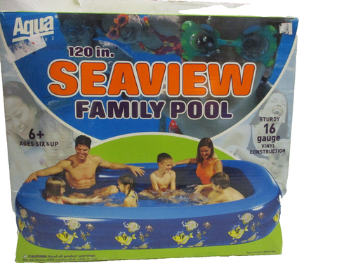 Aqua Seaview Full-Sized Family Swimming Pool 120" x 72" x 22" 16 Gauge ...