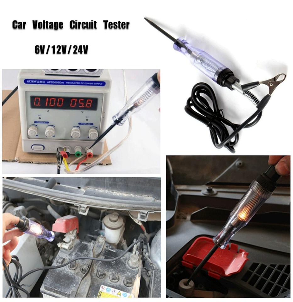 Test Light Car Circuit Tester Probe 24V 12V 6V DC Voltage Continuity ...