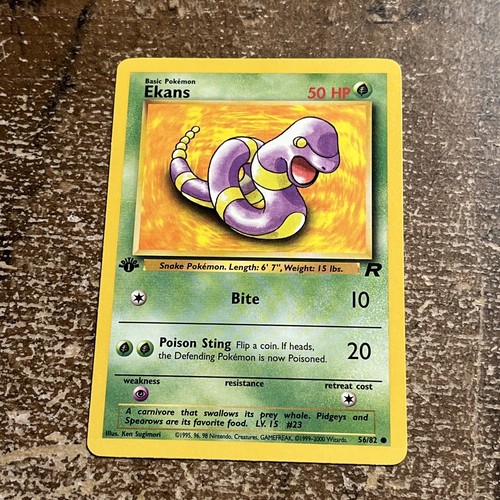 Pokemon Card 1st Edition Ekans 56/82 Team Rocket Common | eBay