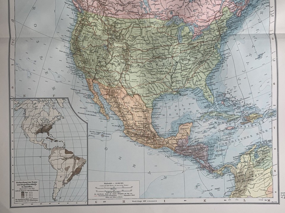 1899 North America Original Antique Map by Richard Andree | eBay