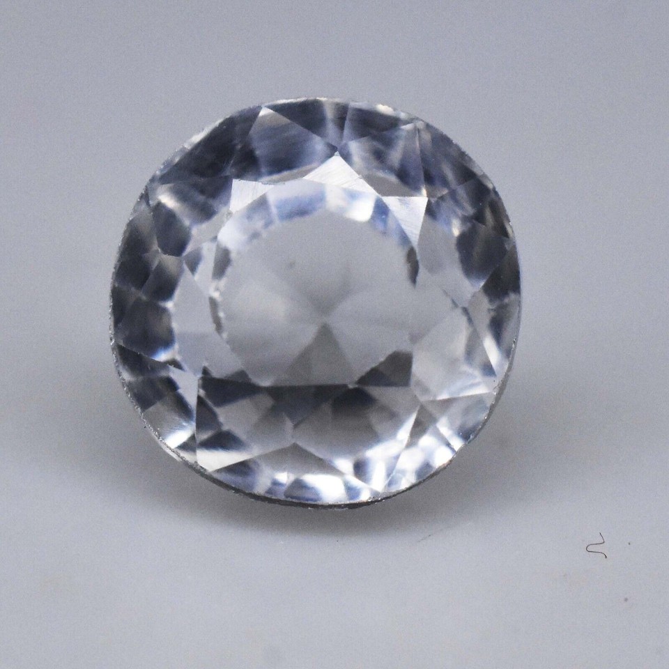 2.35 Ct White Sri Lankan Natural Sapphire 6mm Round Cut Certified Loose ...