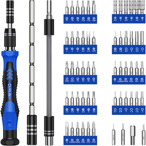 ORIA Precision Screwdriver Set, 61 in 1 Small Set 61 IN 1, Blue ...