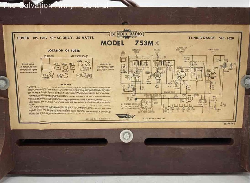 Vintage Bendix 753M Brown Rectangle Shape Tube Radio With Handle | eBay