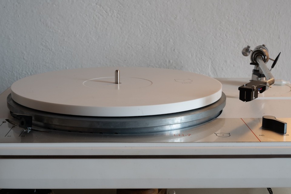 LH-5 mat Turntable Spindle extension with corian platter Lenco Garrard ...