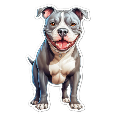 Smiling Pitbull Dog, Vinyl Decal Sticker, Indoor Outdoor, 3 Sizes ...