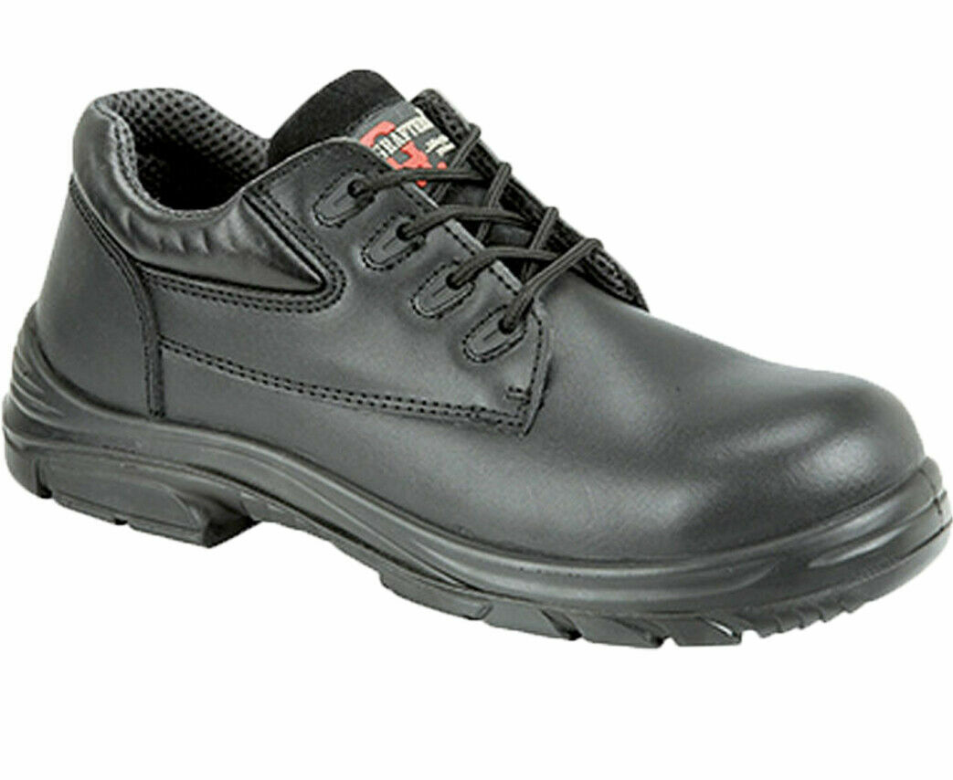 Mens Leather Safety Shoes Super Wide EEEE Fit Steel Toe Cap Work Boots ...