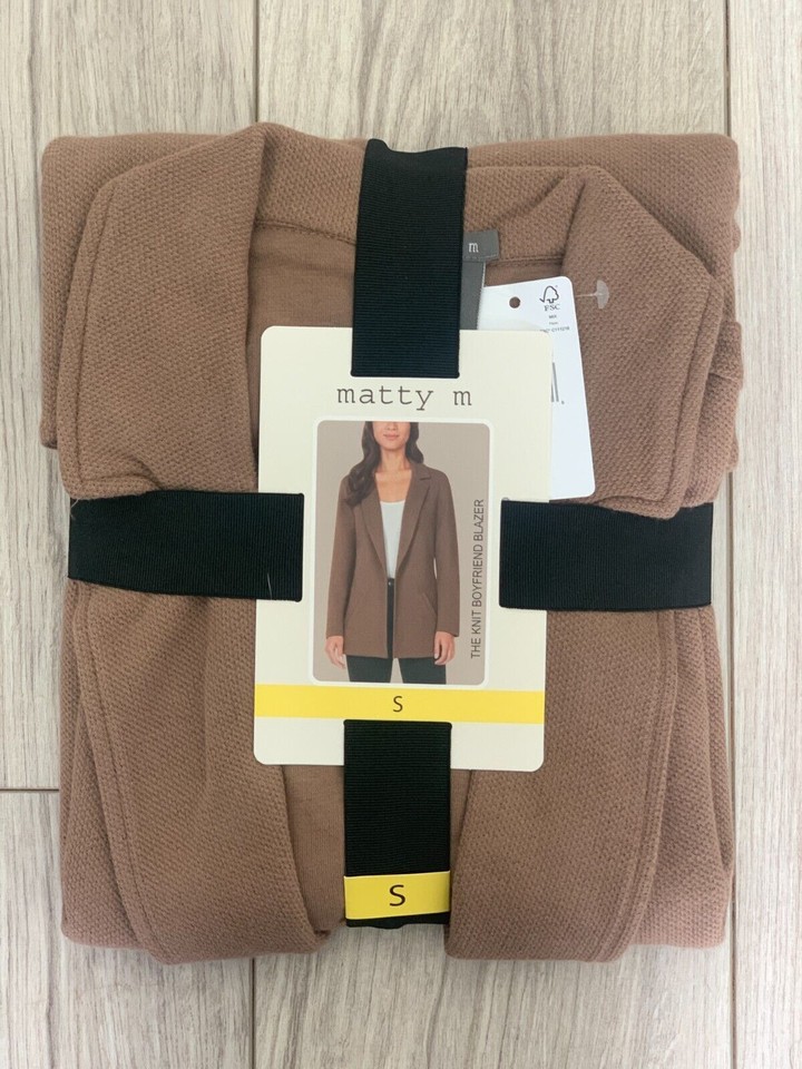 Matty M Ladies' Knit Boyfriend Blazer Notched Lapels | G31 | eBay