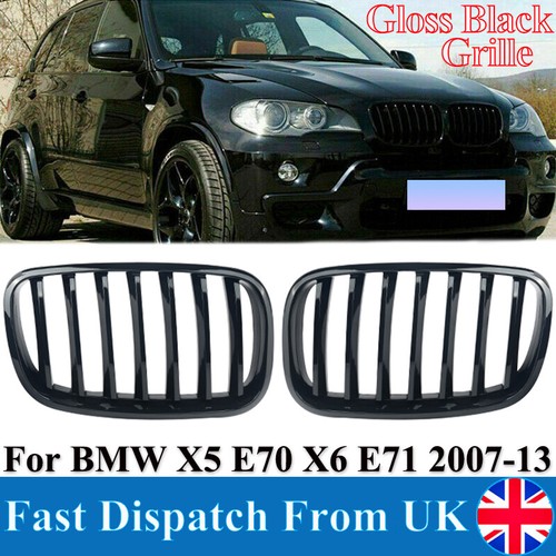 51137307599 For BMW X5 E70 X6 E71 X5M 30d 40d Kidney Grille Gloss Black ...